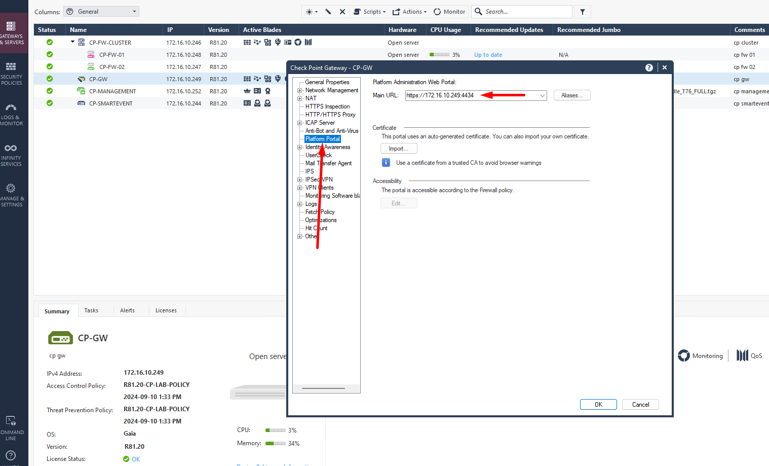 Mobile Access VPN Portal Always Loads GAIA - Check Point CheckMates