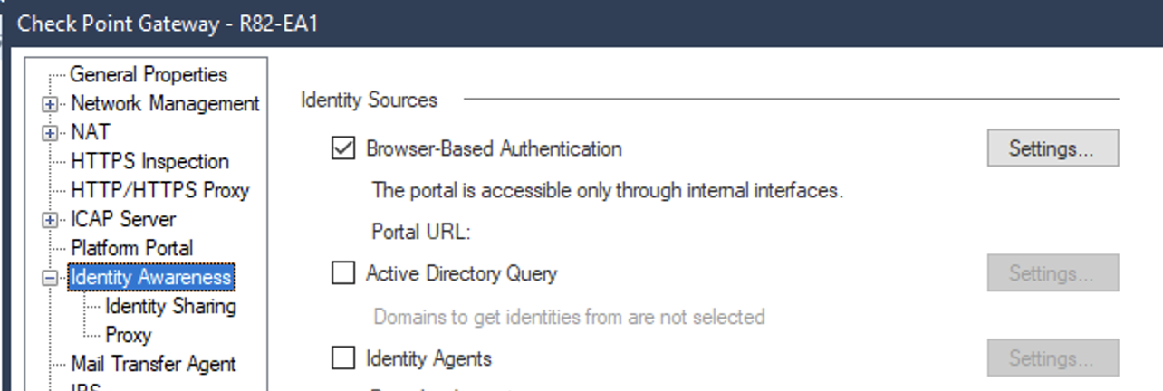 Captive portal for non domain objects - Check Point CheckMates