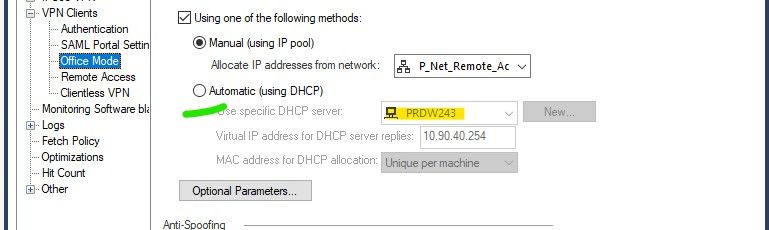 Office Mode IP Allocation - Check Point CheckMates
