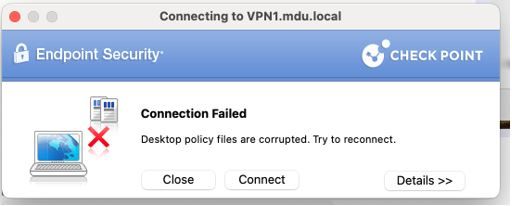 VPN Client error message on Apple machines - "Conn... - Check Point ...