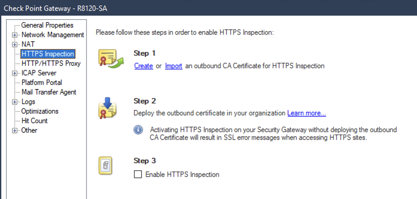 Solved: HTTPS Inspection - Valid CA for inspection - Check Point CheckMates