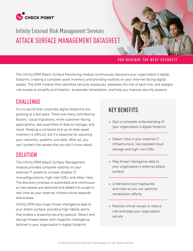 Infinity ERM: External Attack Surface Management D... - Check Point ...