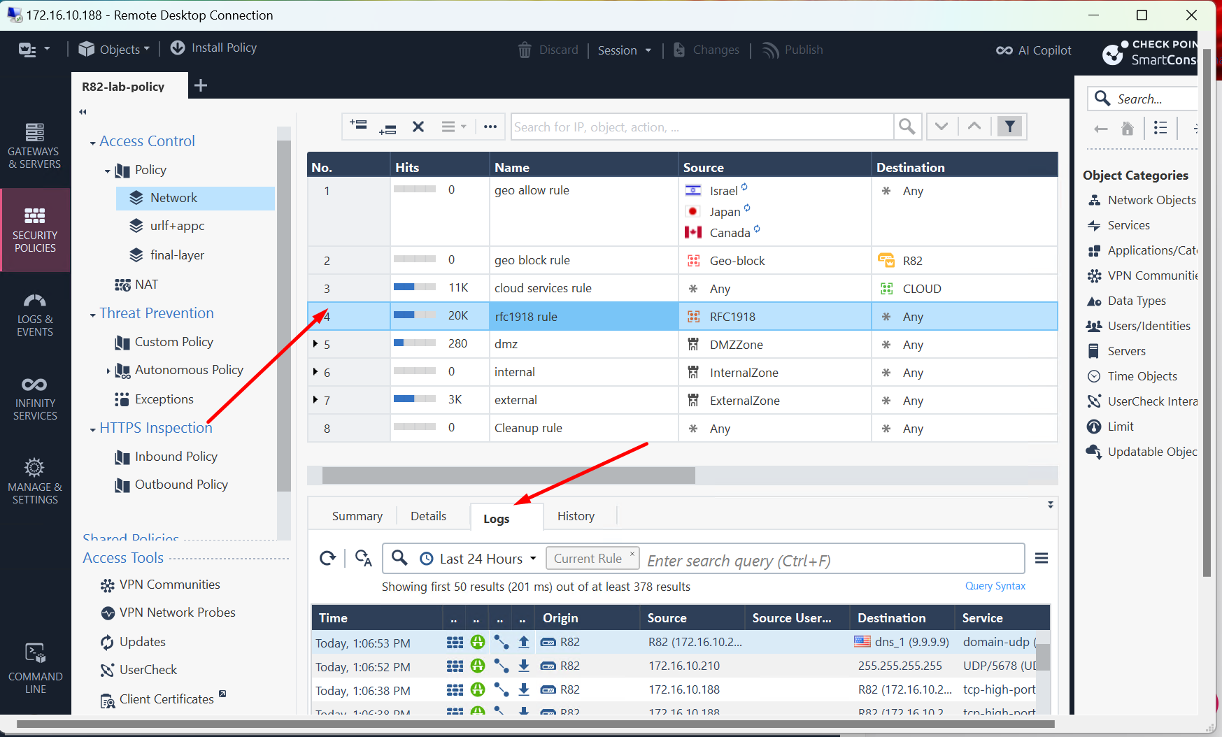 Smartconsole Rule Logs Display Issue Check Point Checkmates