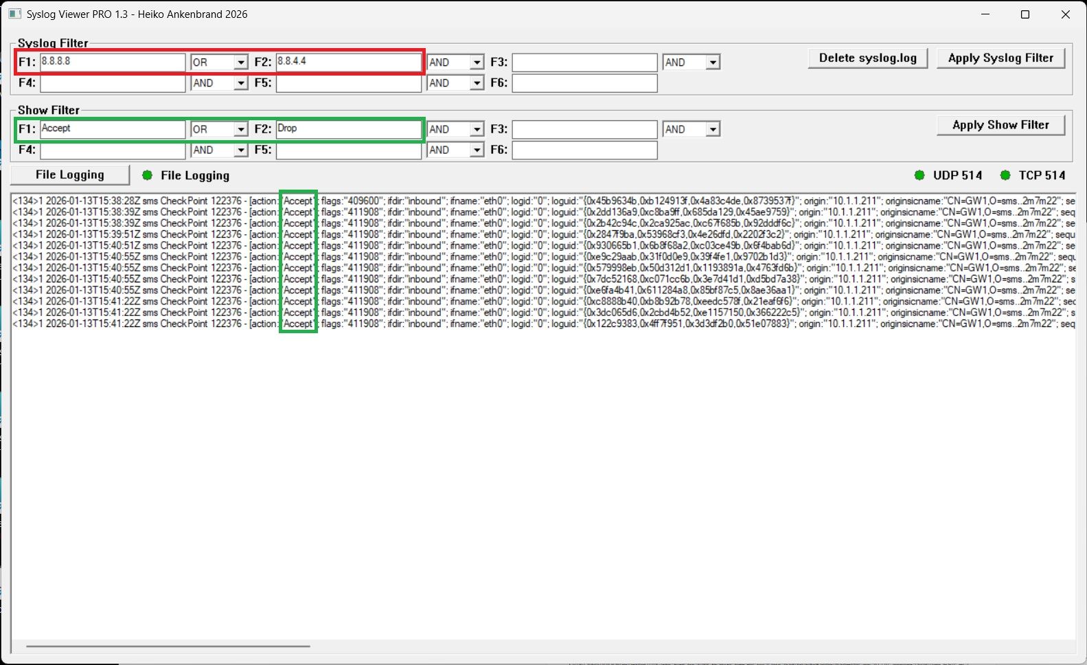 Easy Tool - Syslog Viewer PRO - Check Point CheckMates