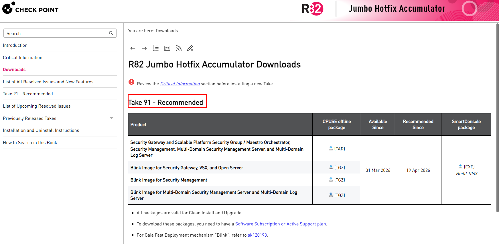 Solved: Recommended Jumbo Hotfix for R82 Recommended - Check Point ...