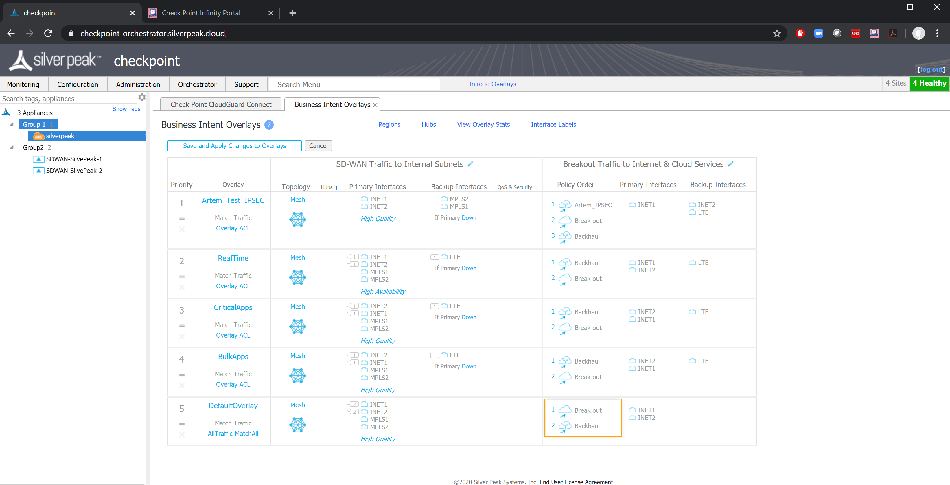 Enable CloudGuard Connect from your Silver Peak SD... - Check Point ...