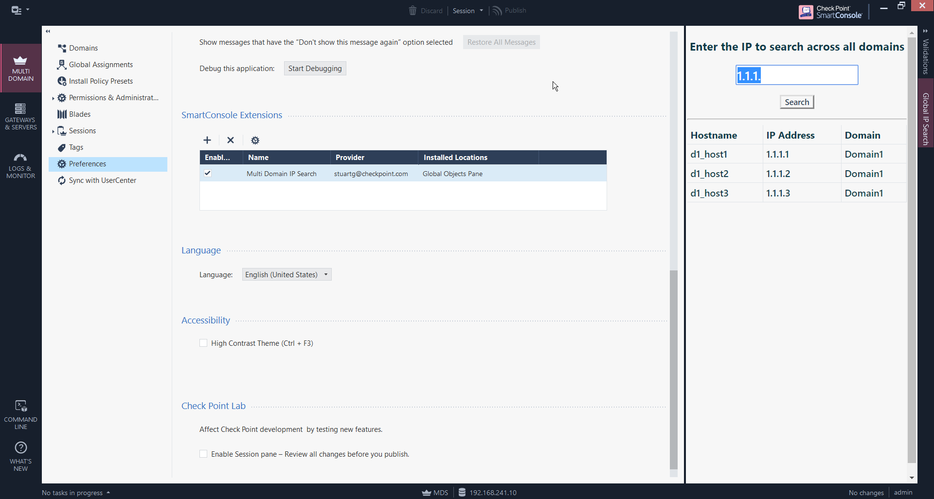 MDS Global IP search - Check Point CheckMates