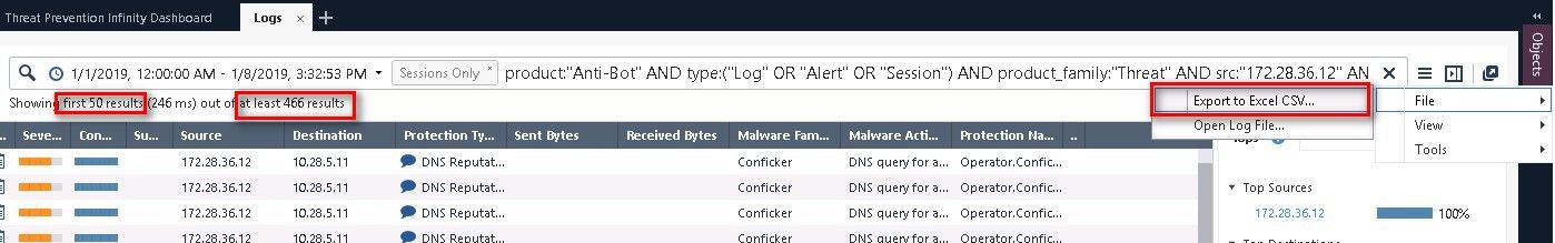匯出Traffic Log成Excel格式 Export traffic log as Excel ... - Check Point ...
