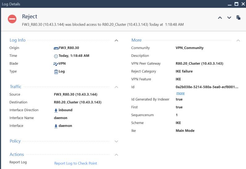 Site to Site VPN Issue - Check Point CheckMates