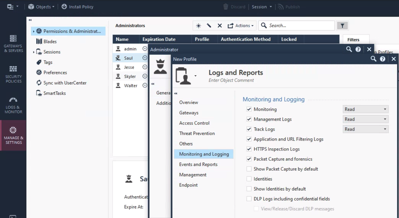 Solved: User role smartdashboard Logs and Monitor view - Check Point ...