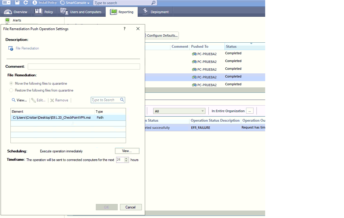 SmartEndpoint Push Operation - Check Point CheckMates