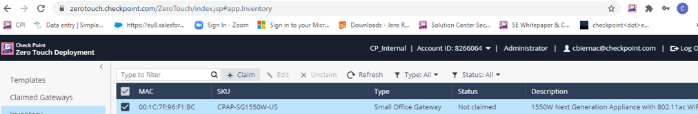 How To Deploy 1550 SMB Appliance Using Zero Touch ... - Check Point ...