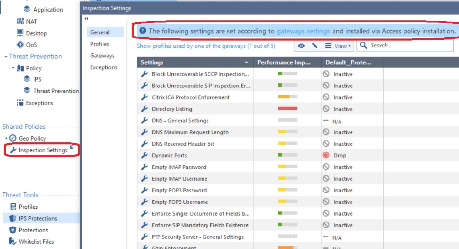 R80 Inspection settings - Check Point CheckMates