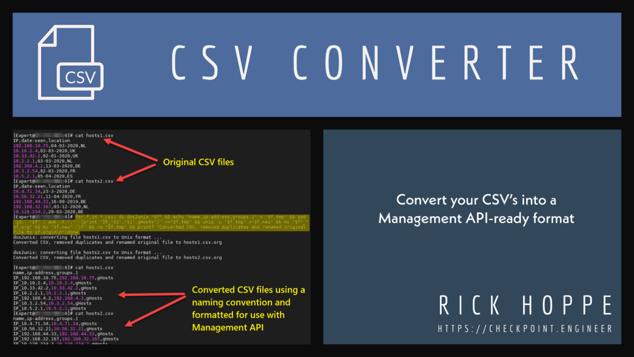 CSV converter - One-liner to convert CSV for Manag... - Check Point CheckMates