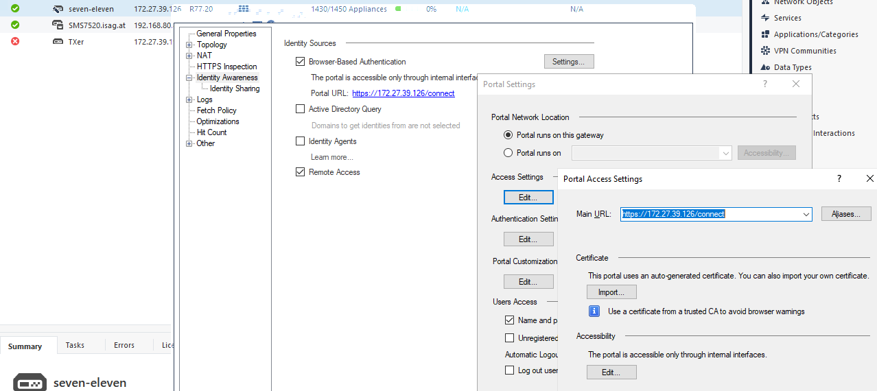 Checkpoint 1400 - Change Browser Based Auth Portal... - Check Point ...