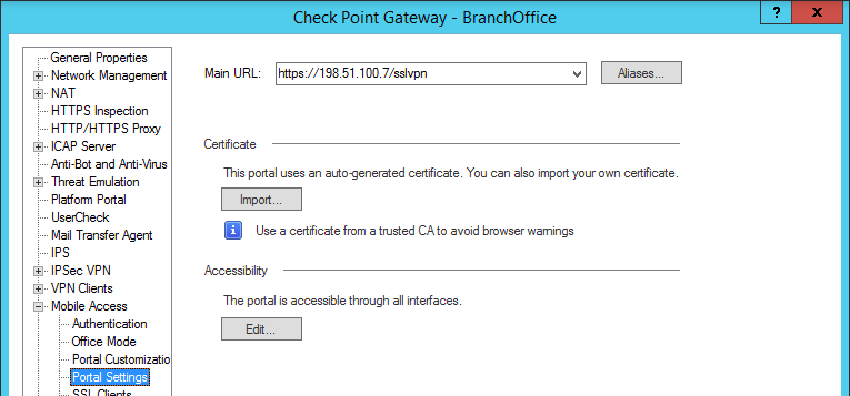 SSL Mobile access log in page inside interface - Check Point CheckMates